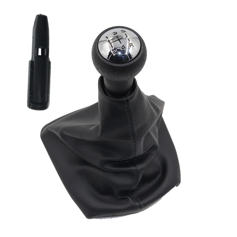 Chrome & Leather Car Shift Gear Knob Lever Gaitor Boot Cover For ...