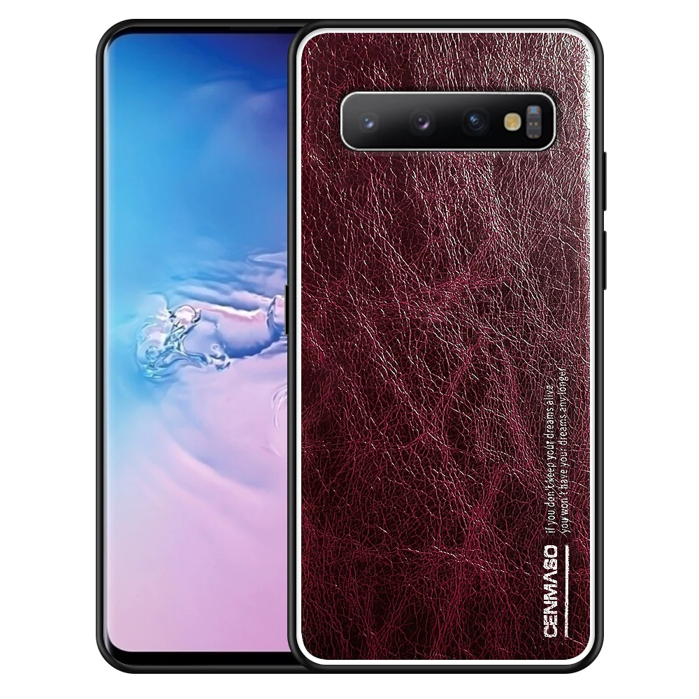 CENMASO чехол из натуральной кожи для samsung S10 чехол роскошный ...