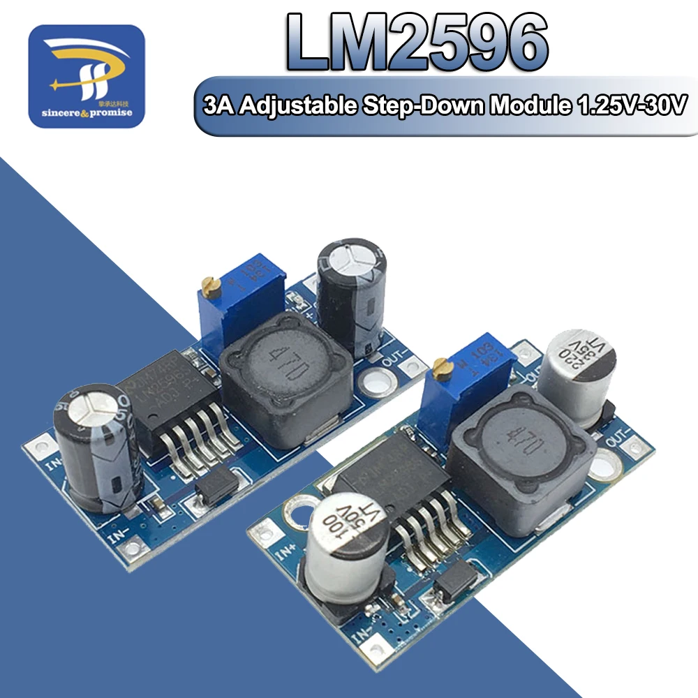 Dip 1pcs Dc-dc Buck Converter Step Down Module 24v 12v 5v 3v 3a Lm2596 ...