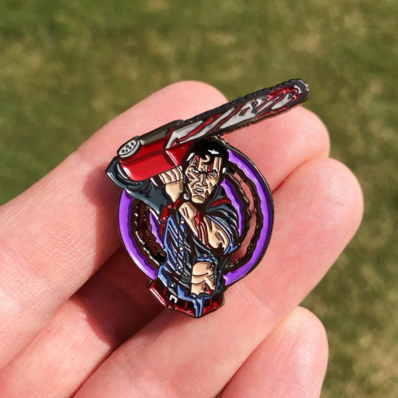 Halloween-Evil-Dead-Army-of-Darkness-Hero-Ash-Enamel-Brooch-Pins-Badge ...