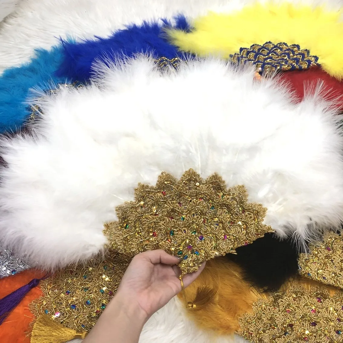 Nigerian Wedding Fan Feather | African Wedding Feather Fan | Double ...