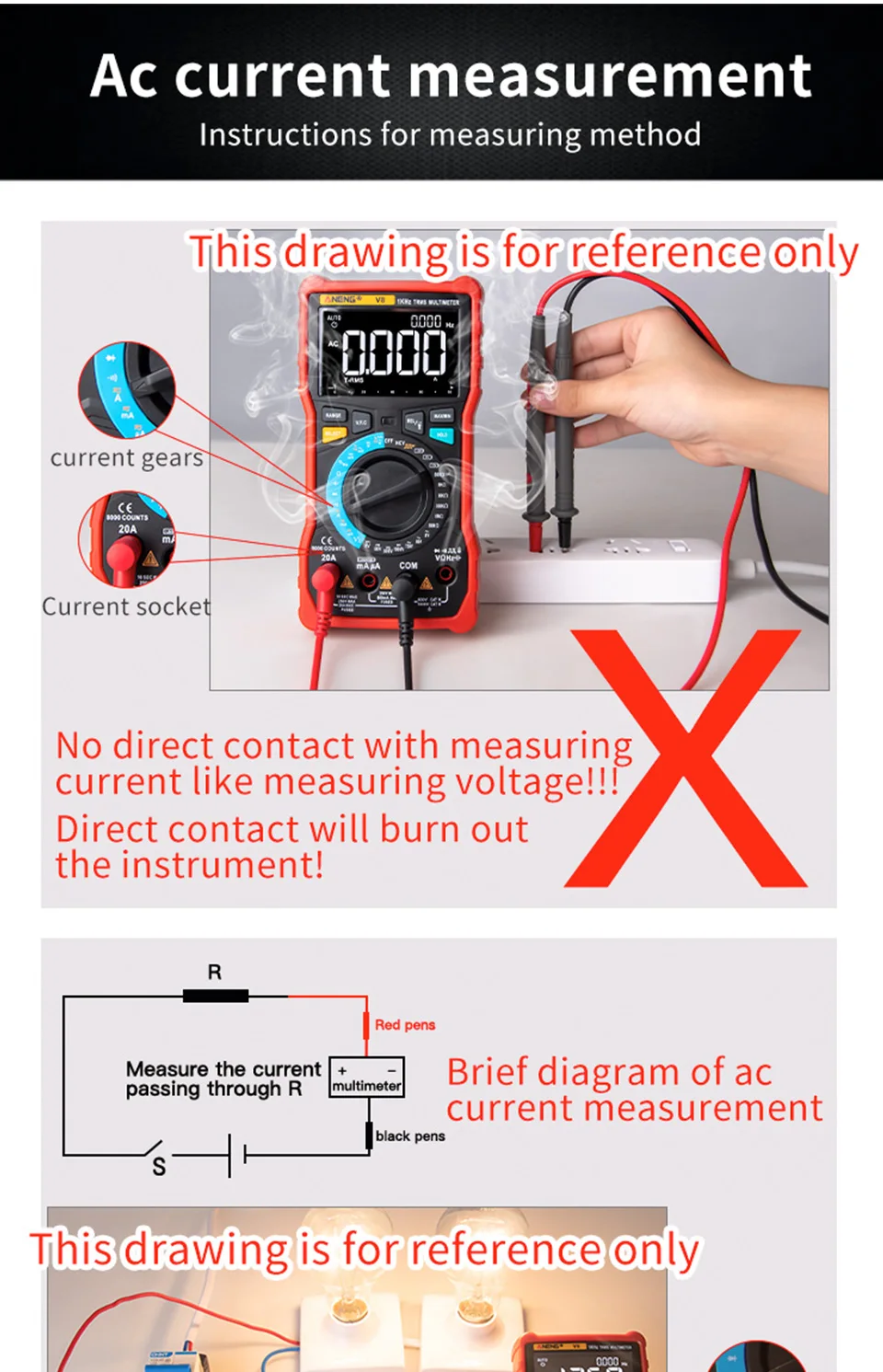 ANENG Q1 True RMS multímetro Digital multimetro digital profissional ...