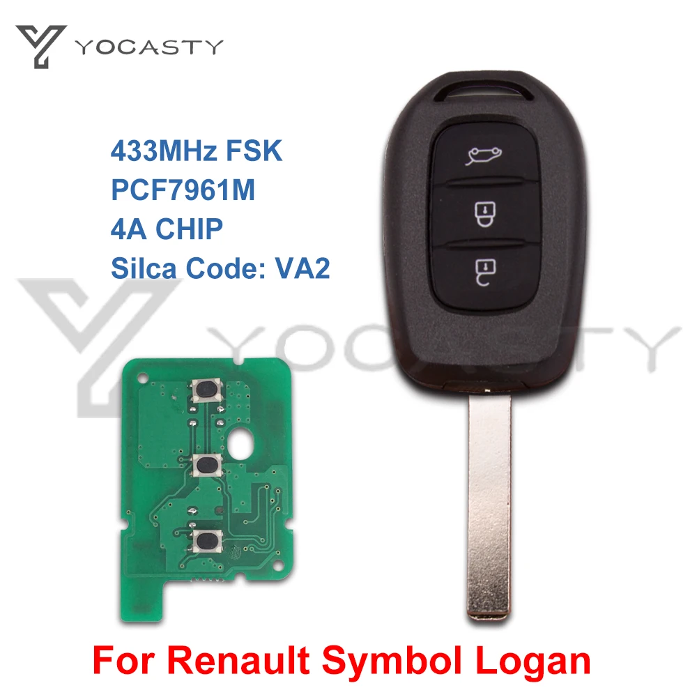 YOCASTY Remote Car Key Fob For Renault Symbol Logan Sandero Trafic ...