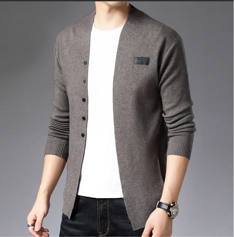 Cardigan homme en laine tricot décontractés collection automne col ...