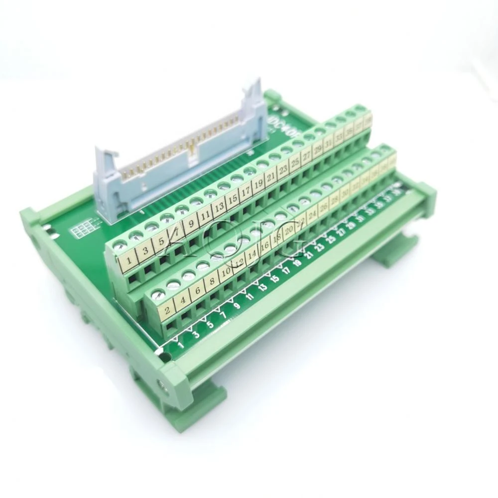 Idc40p Idc 40 Pin Male Terminal Block Breakout Plc Relay Terminals Din Rail Mounting Adapter ...