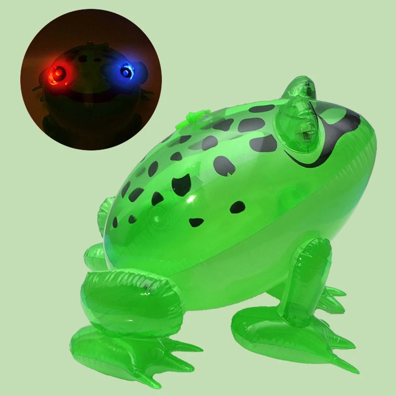 Funny Cute Inflatable Frog With Flashing Light Animal Blow Up Toys ...