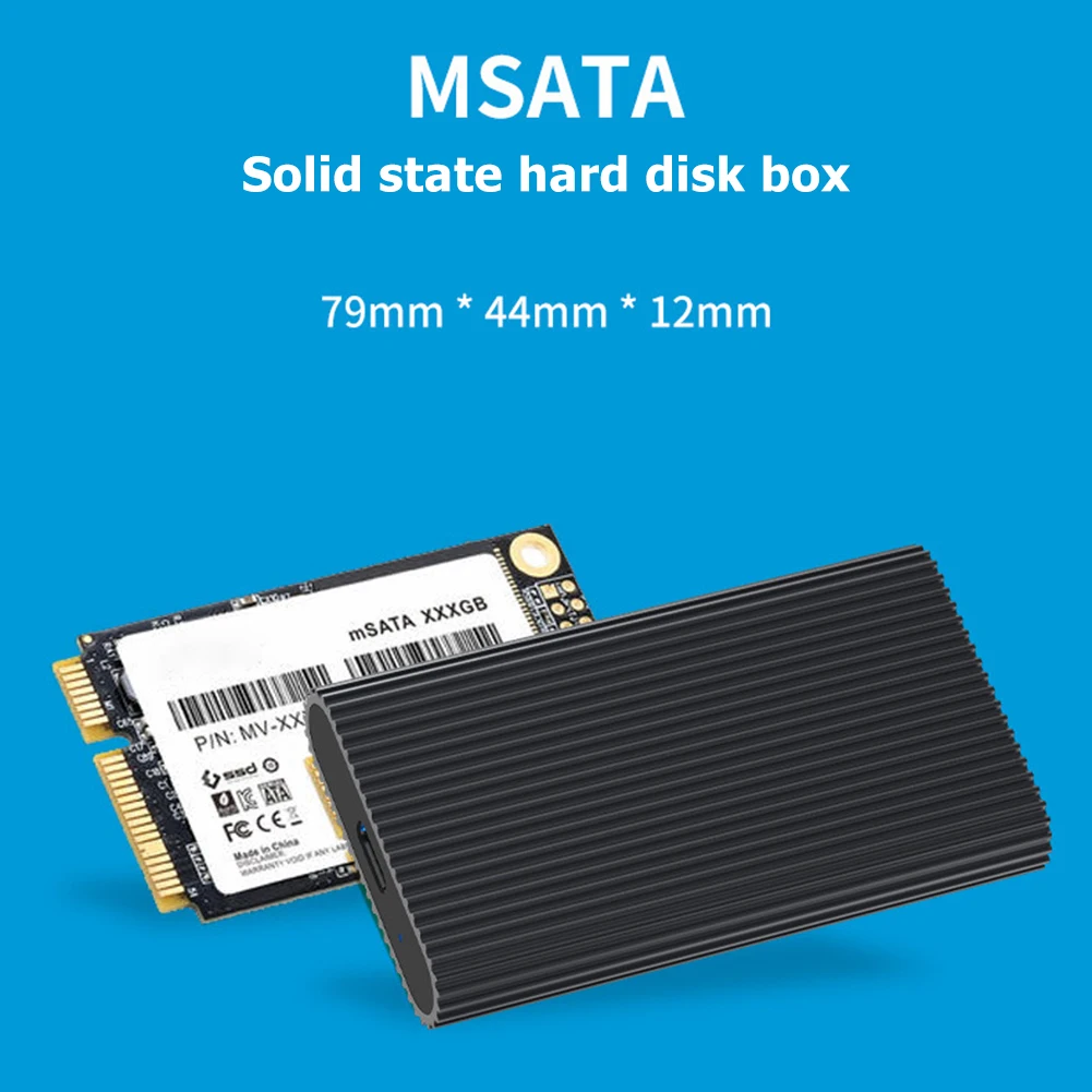 Aluminum Alloy Blueendless 6gbps M3t Usb 3.1 To Msata Ssd Box Type-c ...