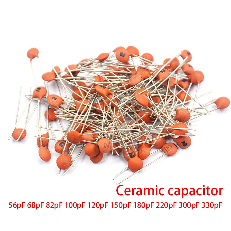 100pcs Ceramic capacitor 50V 56pF 68pF 82pF 100pF 120pF 150pF 180pF ...