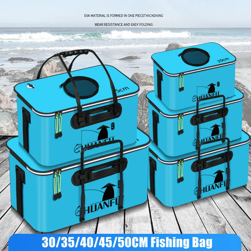 40-50CM-Fishing-Bag-Fish-Bucket-Folding-EVA-Live-Fish-Box-Lure-Wheel ...