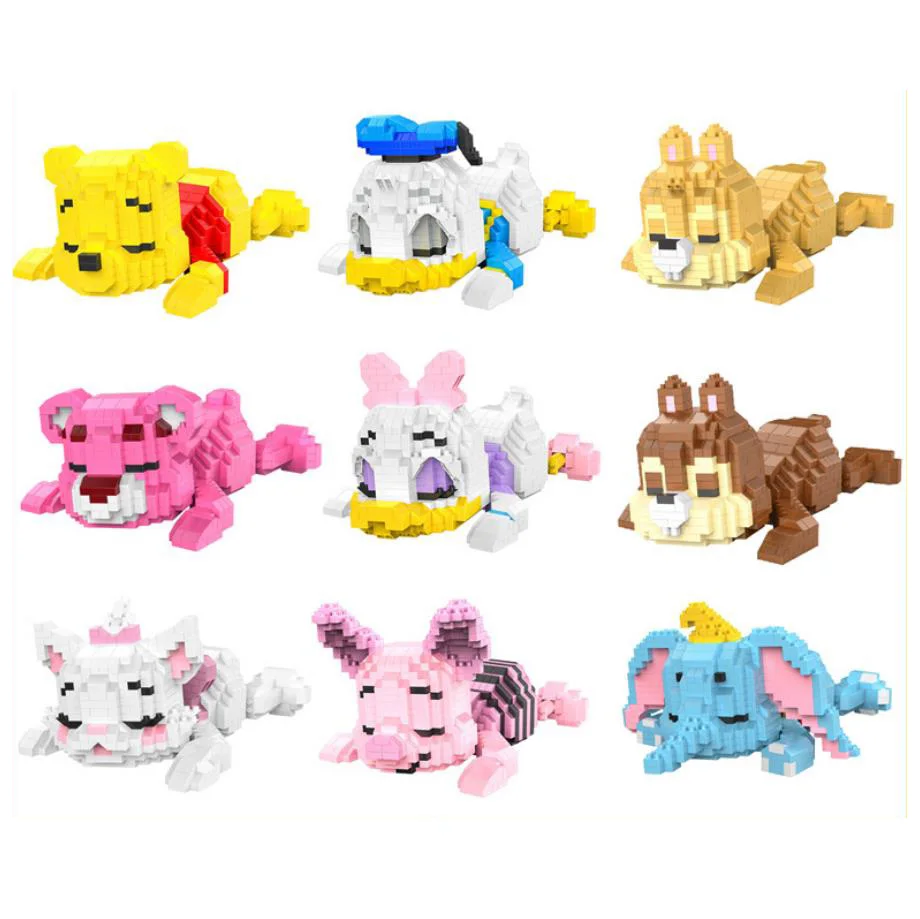 Disney-Sleeping-micro-diamond-block-Dumbo-elephant-Marie-Cat-Chip-Dale ...