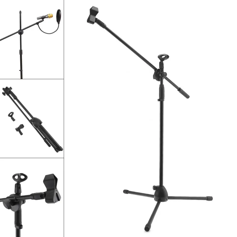 Professional-Microphone-Floor-Stand-Ajustable-Stage-Tripod-Swing-Boom ...