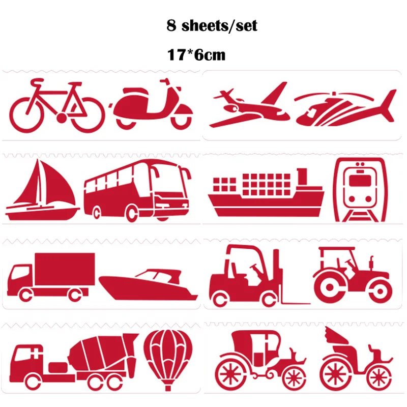 8pc Transportation Stencils Diy Stencils Painting Scrapbook Coloring ...