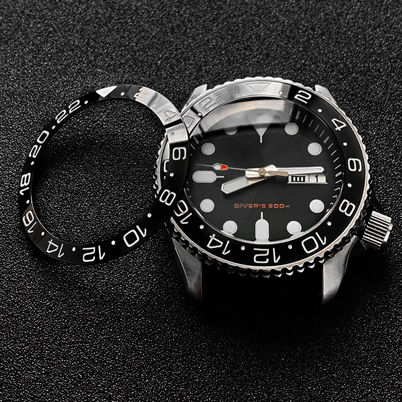 Sloped Ceramic Bezel Insert Gmt Style 38*30.6mm For Seiko Skx007 Skx011 ...