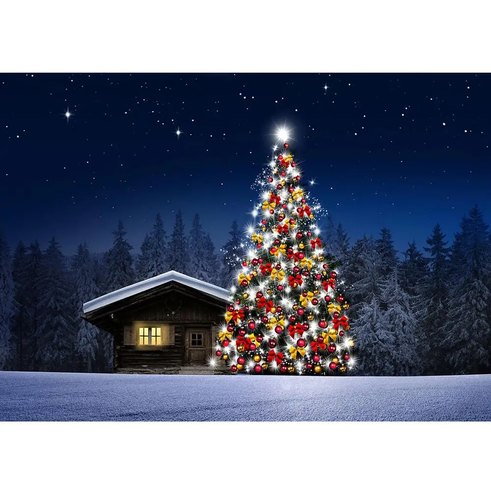 Christmas Night Sky Snow
