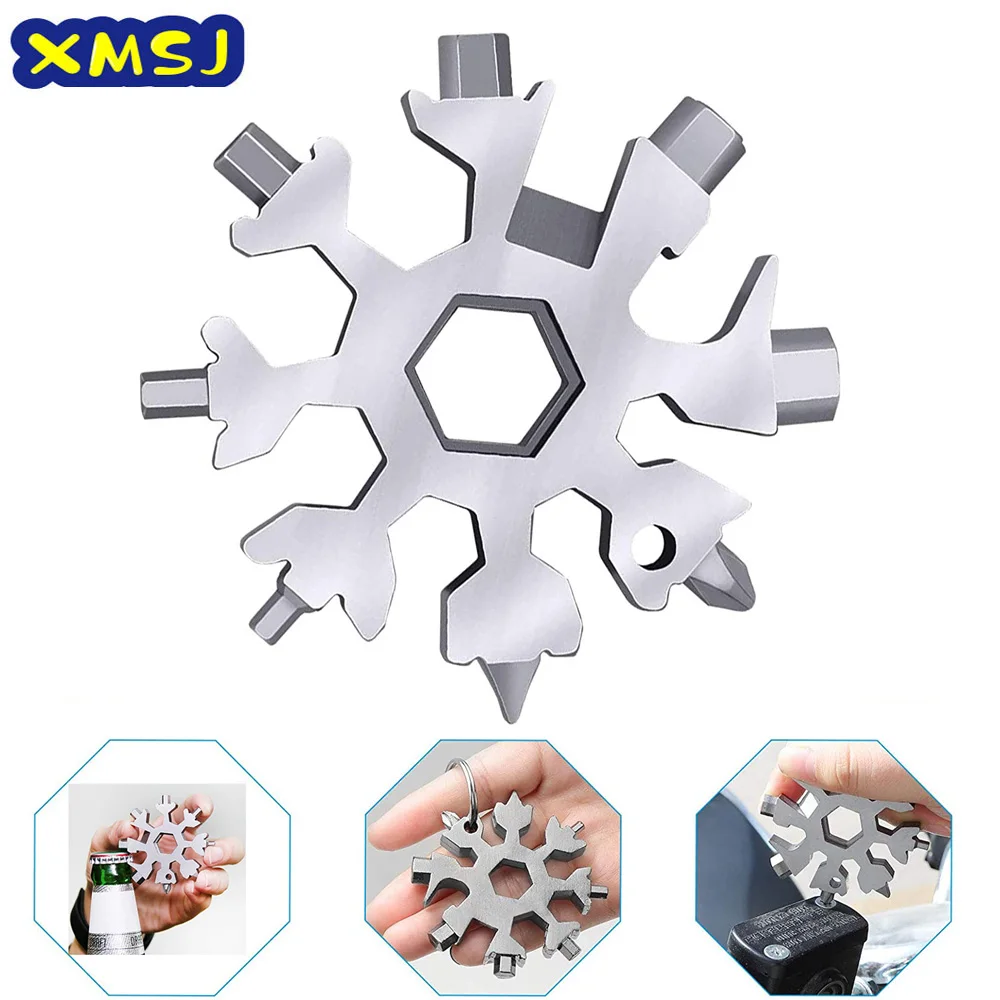 18 In 1 Snowflake Snow Wrench Tool Spanner Hex Wrench Multifunction ...