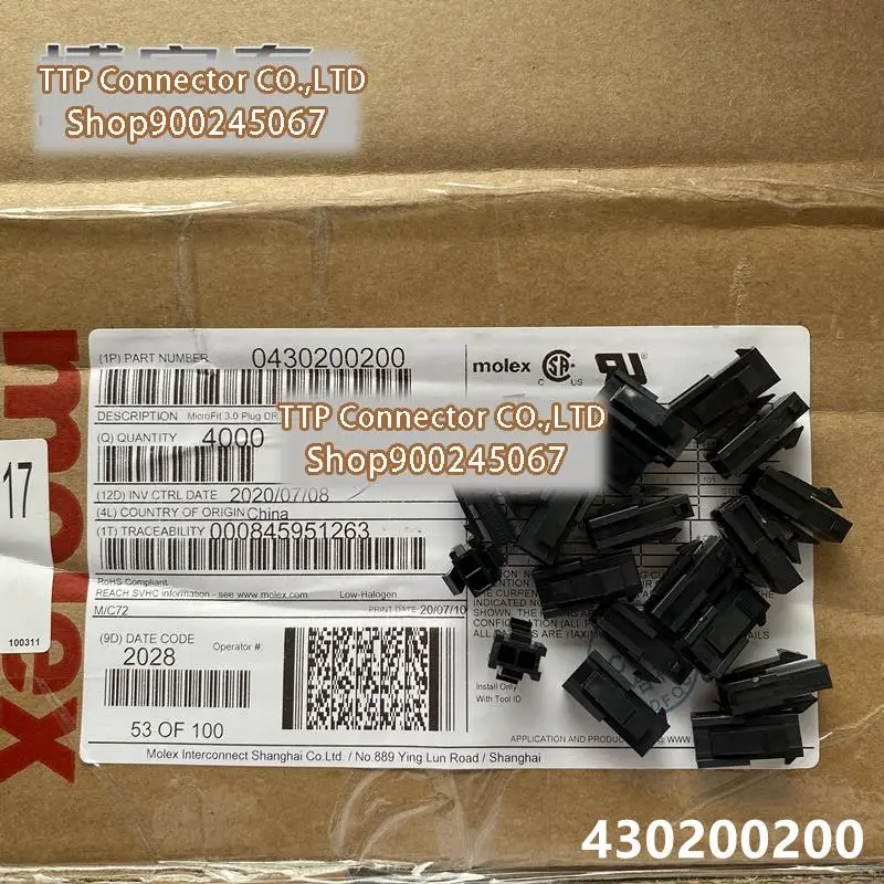 4000pcs-lot-Connector-43020-0200-430200200-Plastic-shell-2P-3-0mm-100 ...