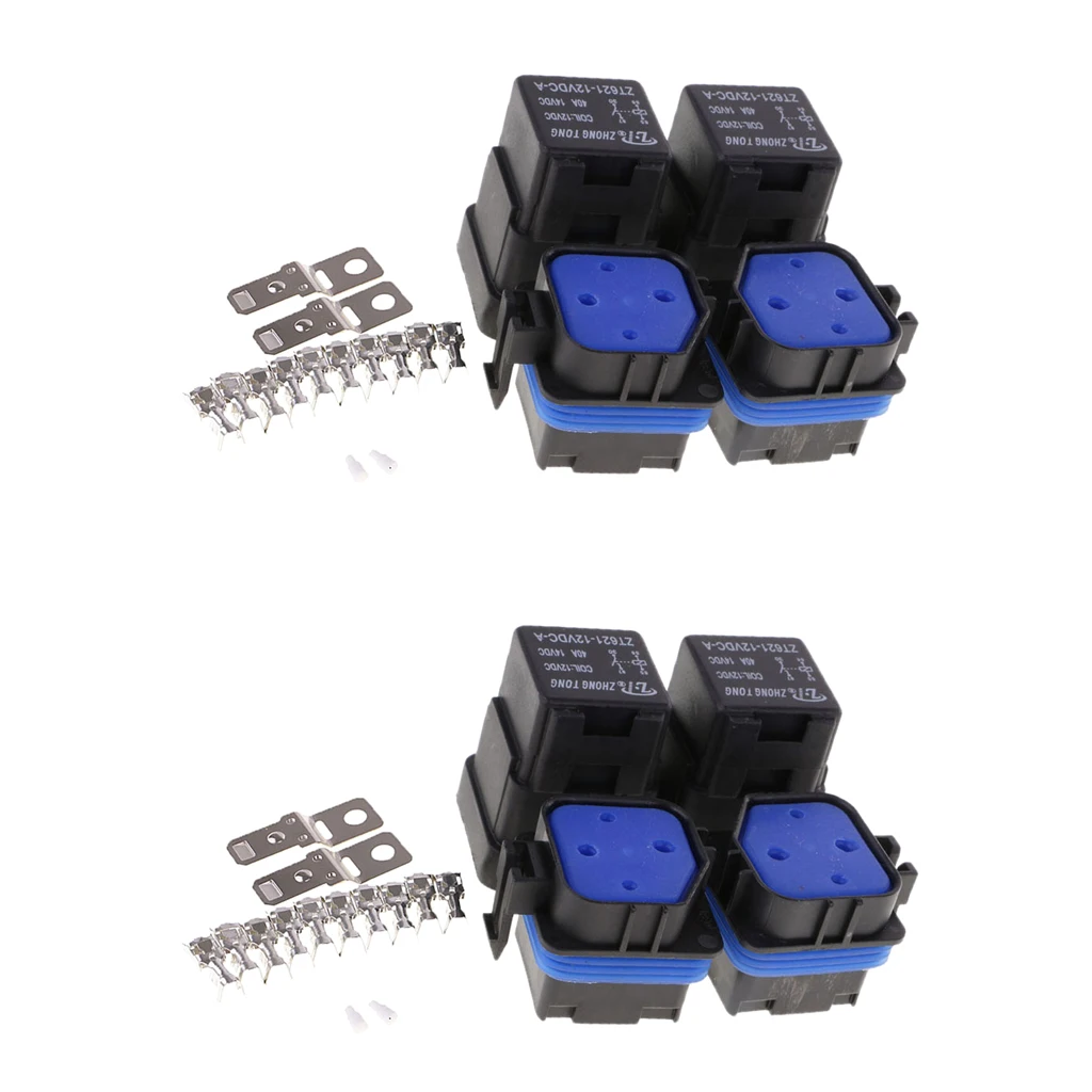 4-Set-of-12V-4-Pin-40Amp-Automotive-Relay-with-Mounting-Base-with ...