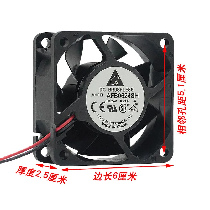 original 6CM 6025 24V AFB0624SH 0.21A double ball inverter cooling fan ...