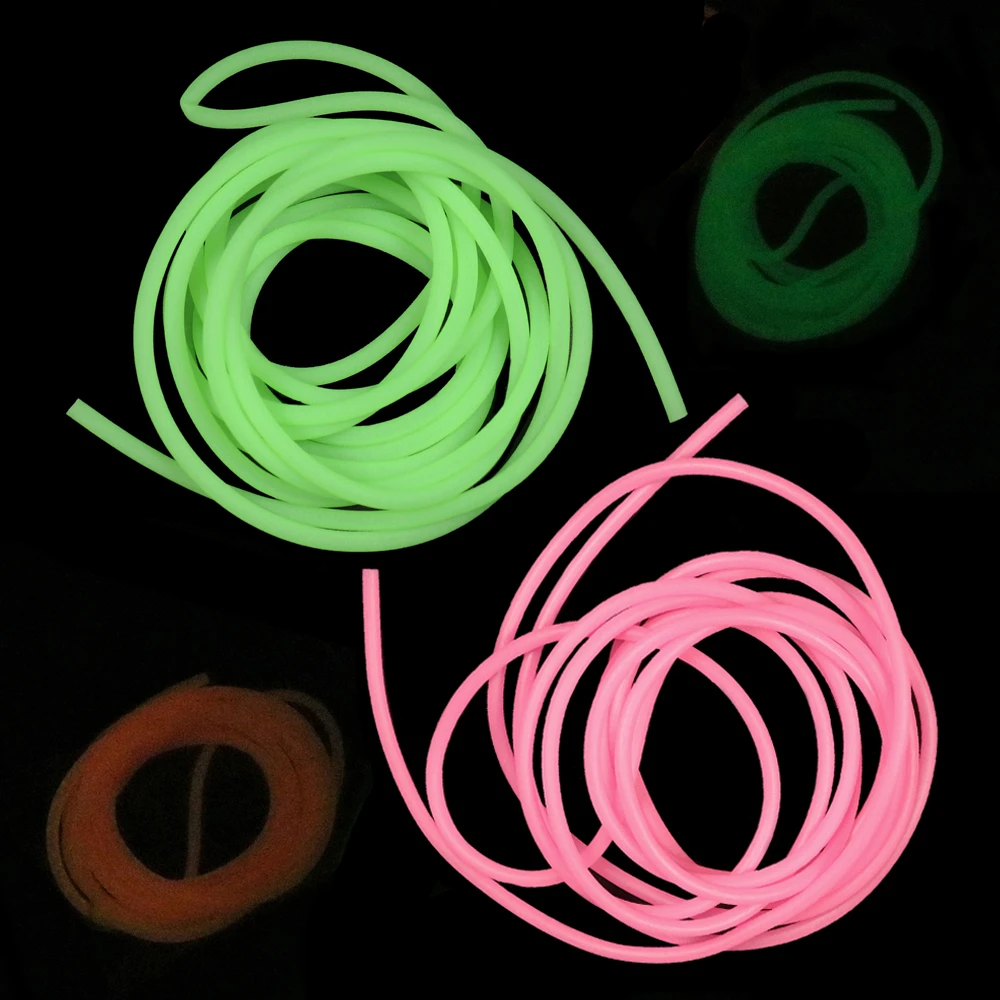 2m/pack Green Pink 3mm Soft Luminous Silicone Tube For Fishing Glowing ...