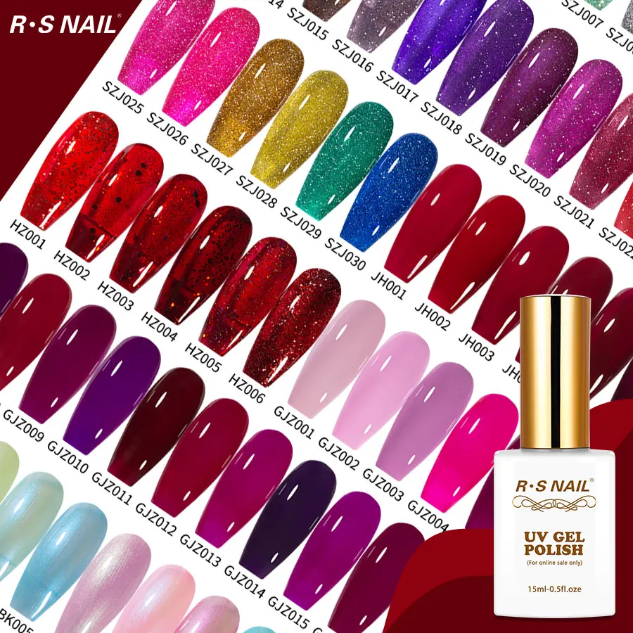 RS Nail 15ml Reflective Glitter Gel Nail Polish Disco Gel Polish ...