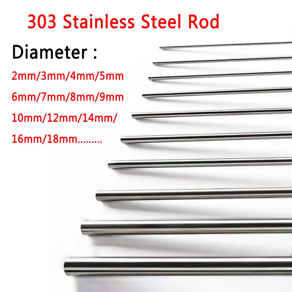 2 5pcs 303 Stainless Steel Rod 2mm 3mm 4mm Linear Shaft Rods Metric ...