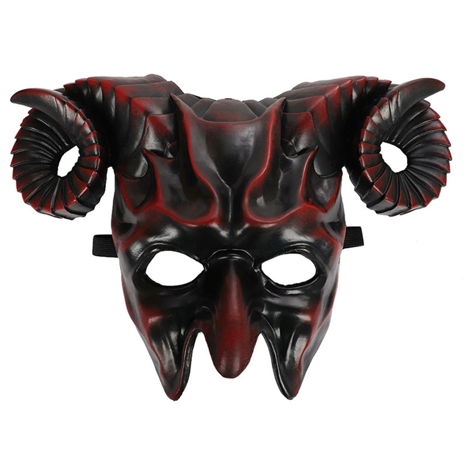 Halloween Half Mask, Scary Ram Sheep Horn Monster Devil Masquerade ...