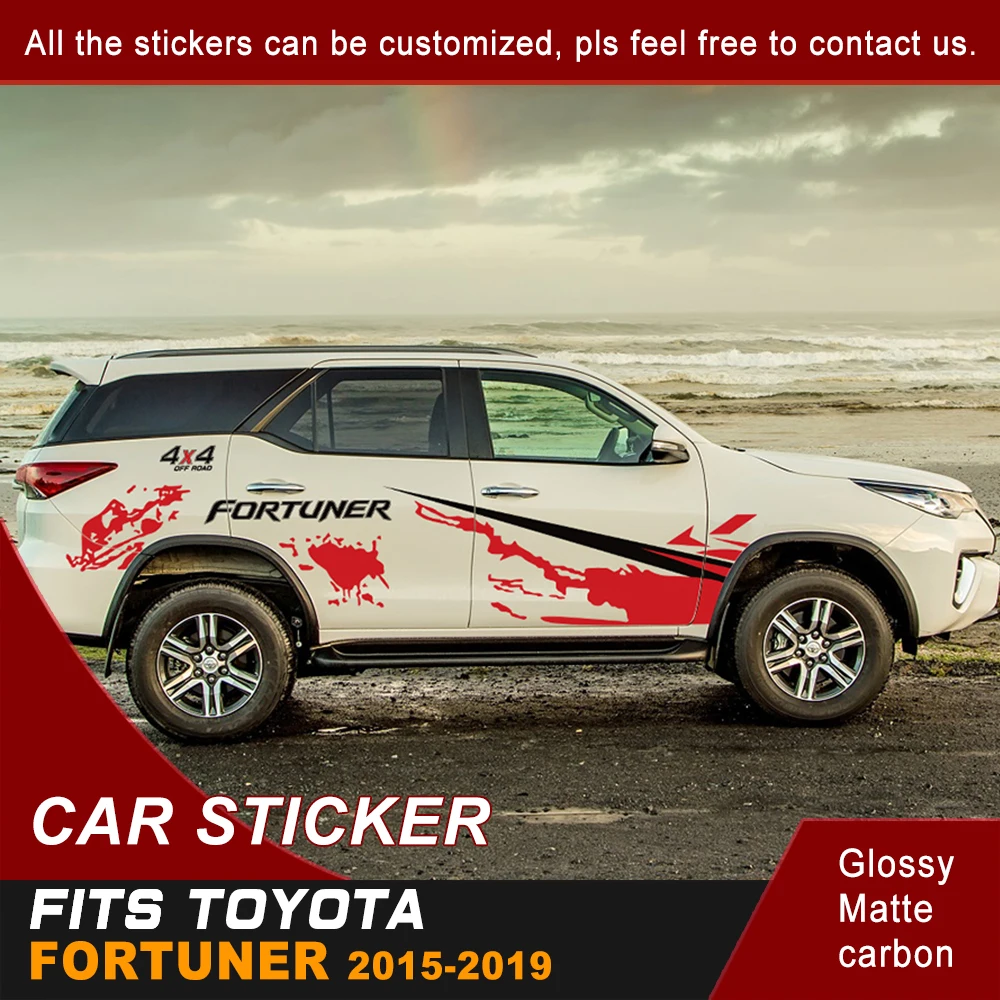 Car Stickers Side Body Sticker 4X4 Off Road Fortuner Stripe Suv Graphic ...