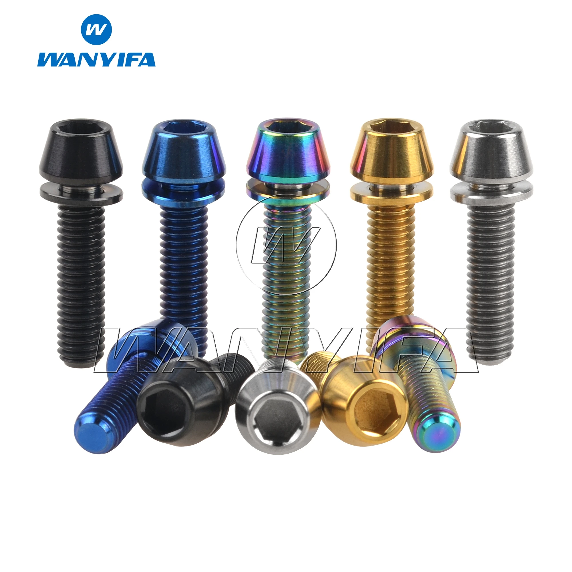 Wanyifa Titanium Bolt M5x16 M5x18 M5x20mm Conical Head Ti Screws with ...