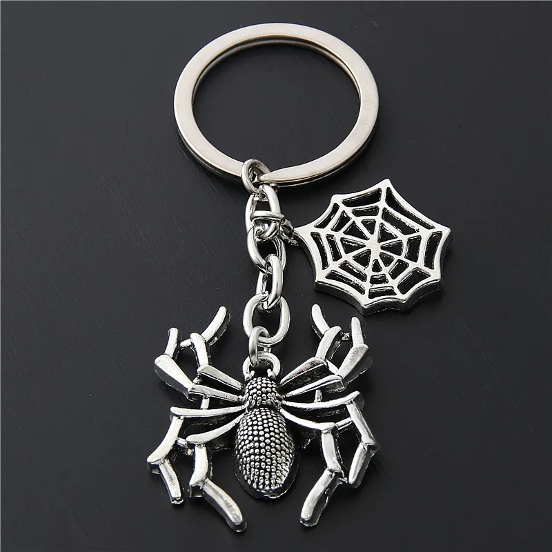 1pc-Halloween-Style-Hanging-Spider-Keychain-Spiderweb-Key-Ring-Arachnid ...
