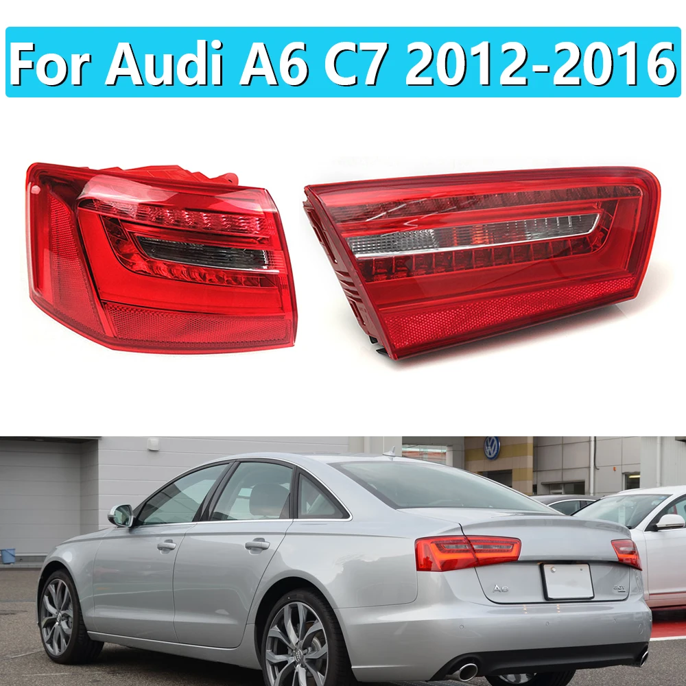 For Audi A6 C7 2012-2016 LED Rear Tail Light Brake Lamp with Bulb ...