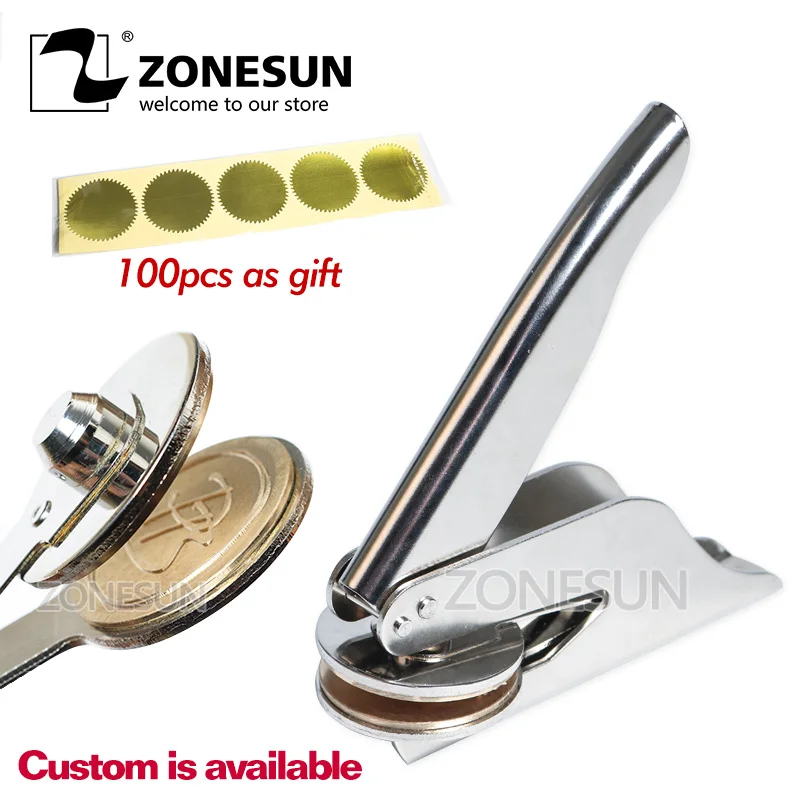 Zonesun Manual Desktop Steel Stamp Seal Company Name Seal Machine Heavy ...