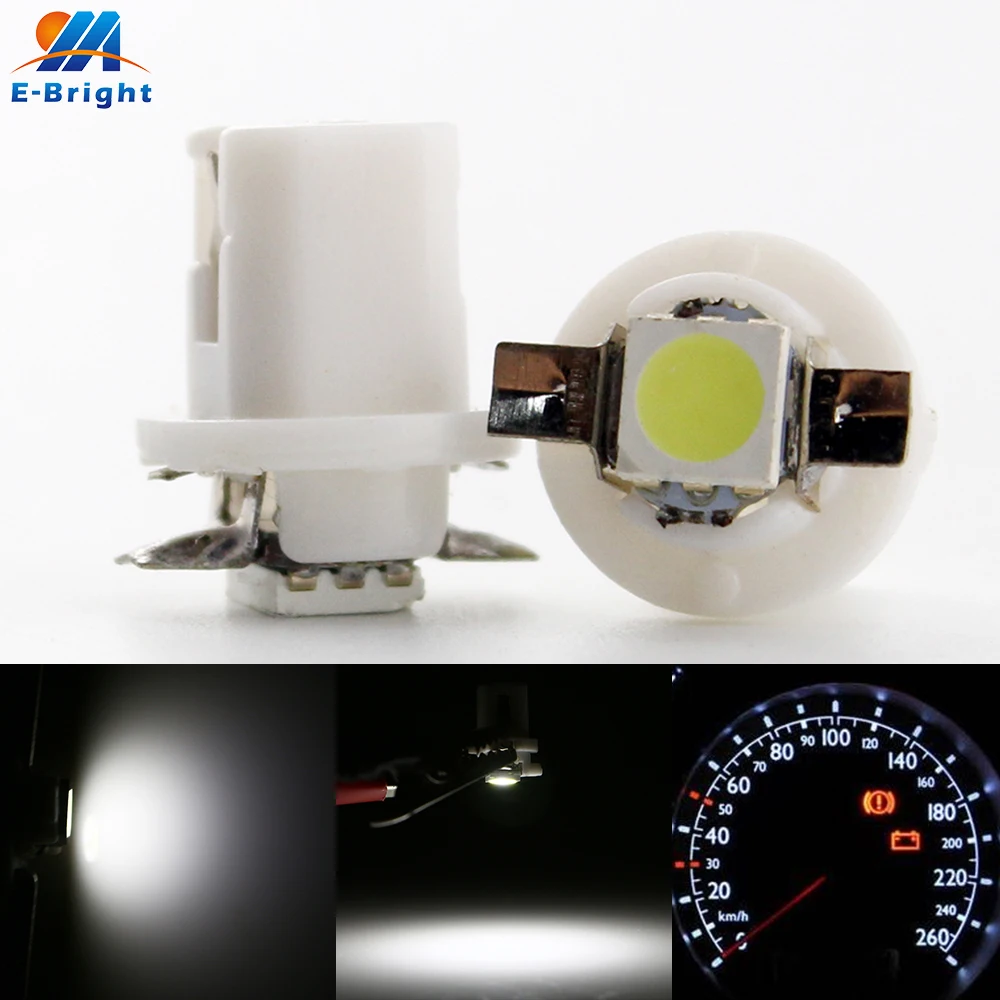 15pcs DC 12V 24V T5 B8.5 Base 5050 LED Bulbs Car Interior Dashboard Map ...