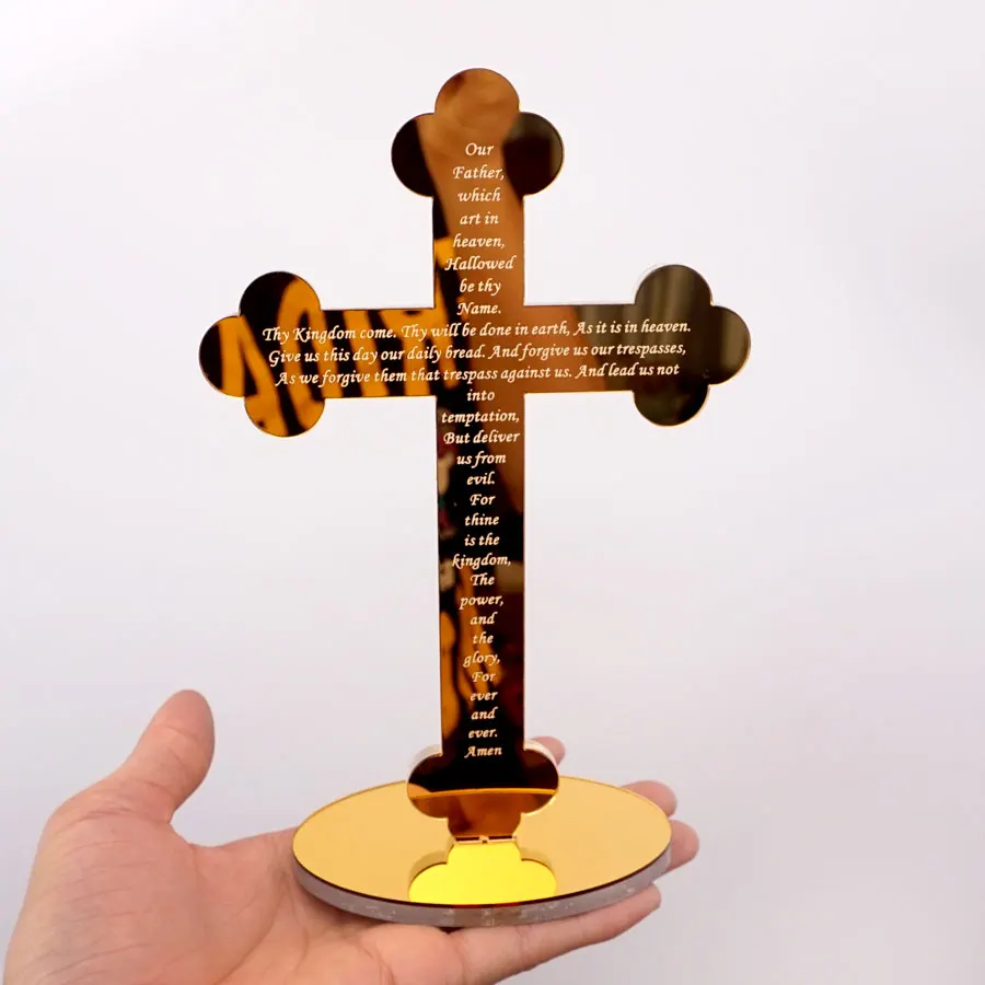 Christian Jesus Scripture Prayer Acrylic Mirror Cross Standing The Lord ...