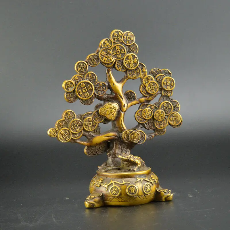 Chinese Collection Handwork Bronze Copper Money Tree Statue|Statues ...