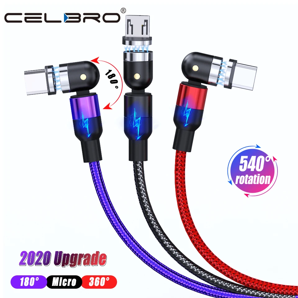 2020 Micro Usb Magnetic Cable 360°+180° Degree Micro usb Magnet ...