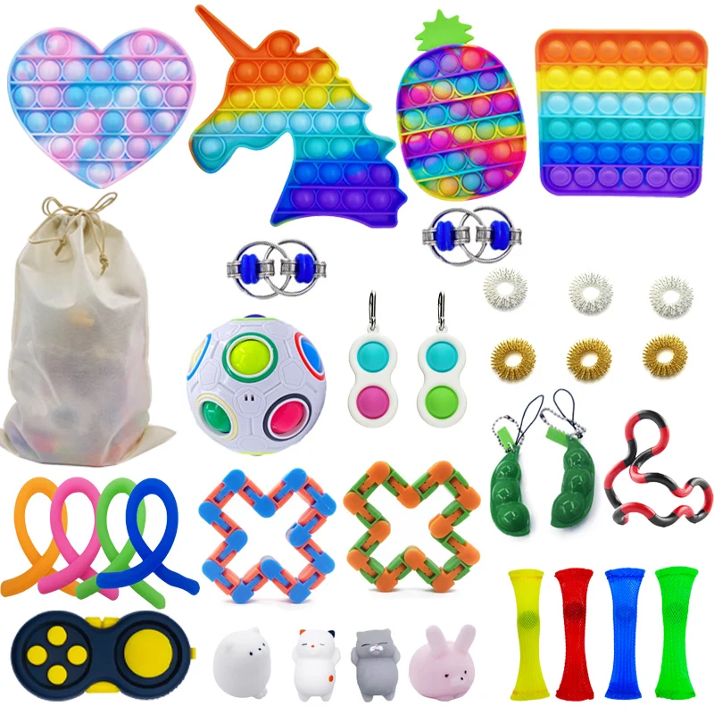 Bubble Fidget Toys Anti Stress Set Stretchy Strings Gift Pack Adults ...