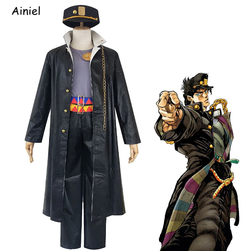 Costume de Cosplay JoJo Jotaro pour homme et femme, tenue noire, avec ...