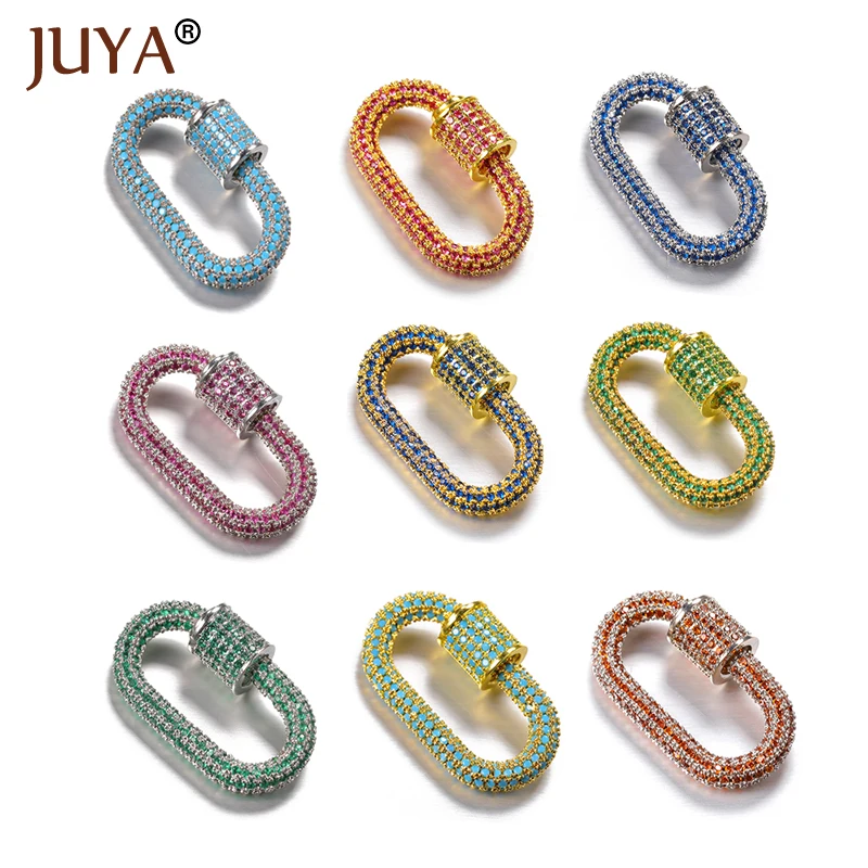 Luxury Zircon Rhinestone Lock Hook Spiral Clasps Fastener Shiny Crystal ...