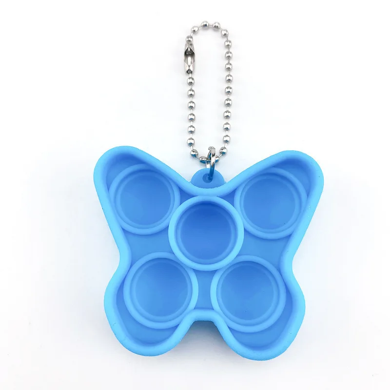 Mini Unicorn Shaped Push Popit Toy Fidget Cartoon Keychain Pop It ...