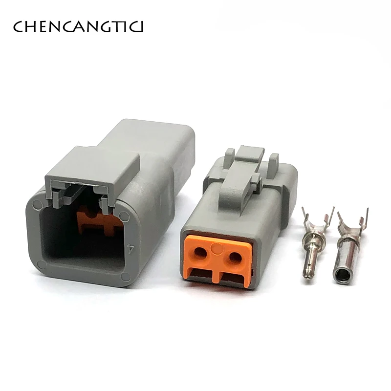 1 Set 2 Pin Deutsch DTP Series Waterproof Automotive Connector Electrical Wire Plug Male Female ...