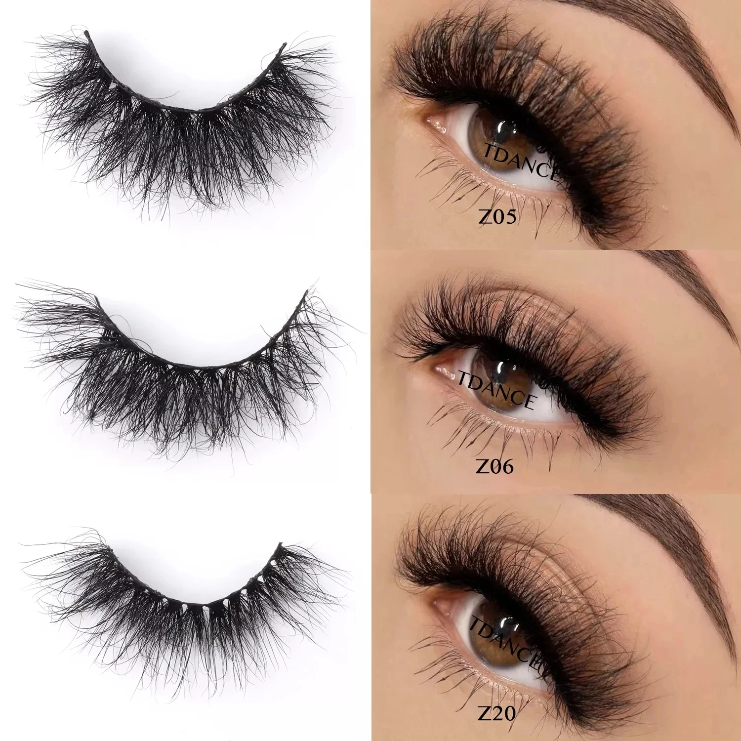 TDANCE Fluffy Lashes 3d Mink Lashes 13mm 20mm Soft Thick Natural ...