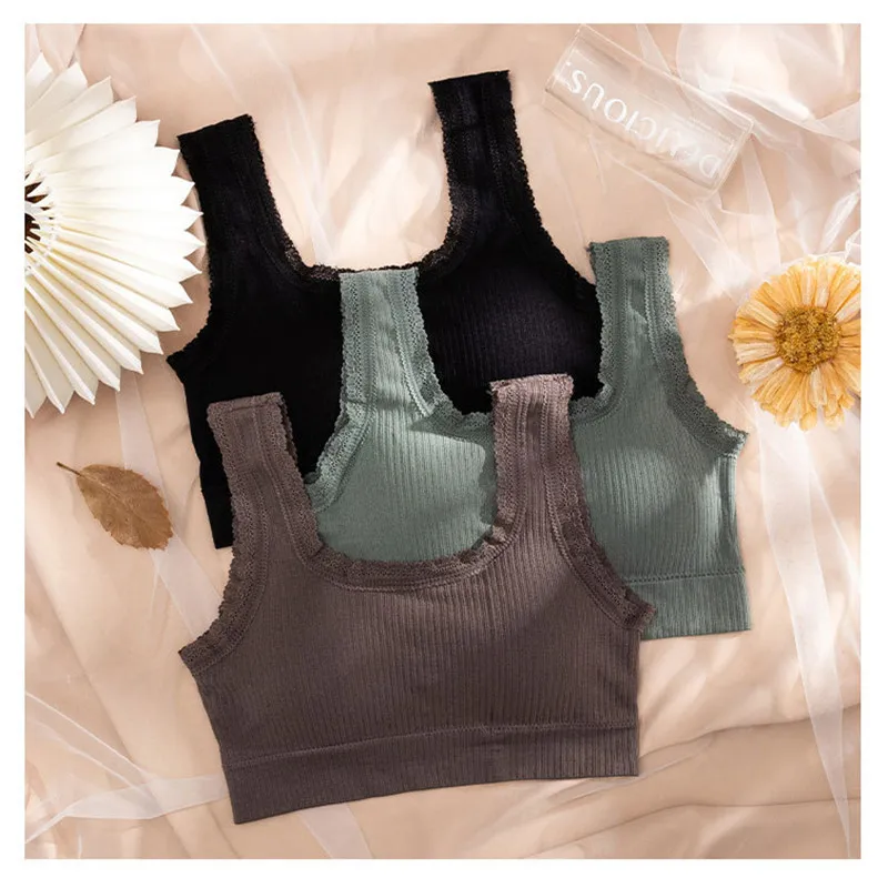 Seamless-Underwear-U-Neck-Bra-Female-Tube-Top-Women-Crop-Top-Lingerie ...