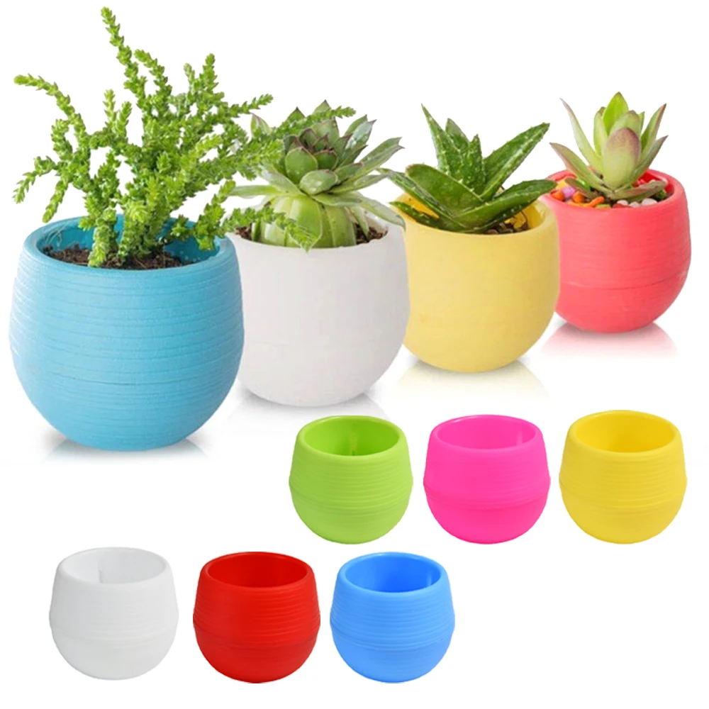 Creatieve-Milieuvriendelijke-Kleurrijke-Mini-Ronde-Plastic-Plant ...