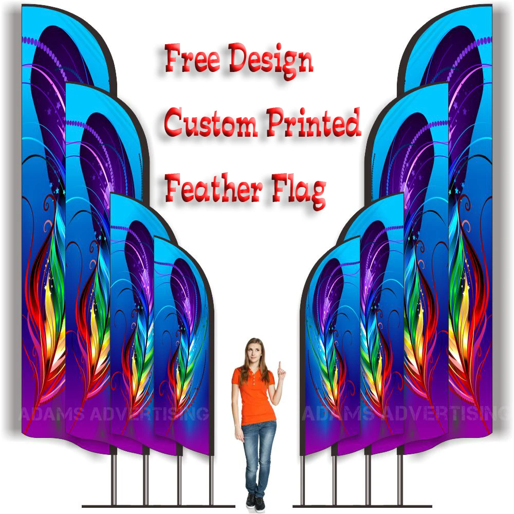 Free Design Custom Print Feather Beach Flag Banner Graphic Replacement ...