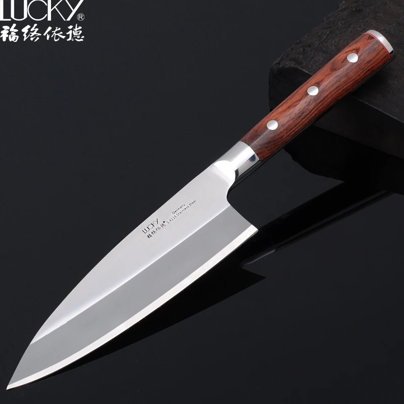 18cm Left Hand Deba Knife for Kitchen German 1.4116 Stainless Steel ...