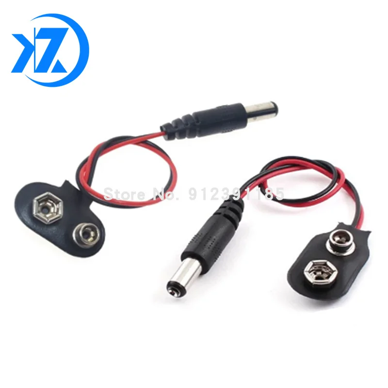 10pcs-6F22-9V-Battery-Adapter-Snap-Connector-clip-Lead-Wires-holder-DC ...