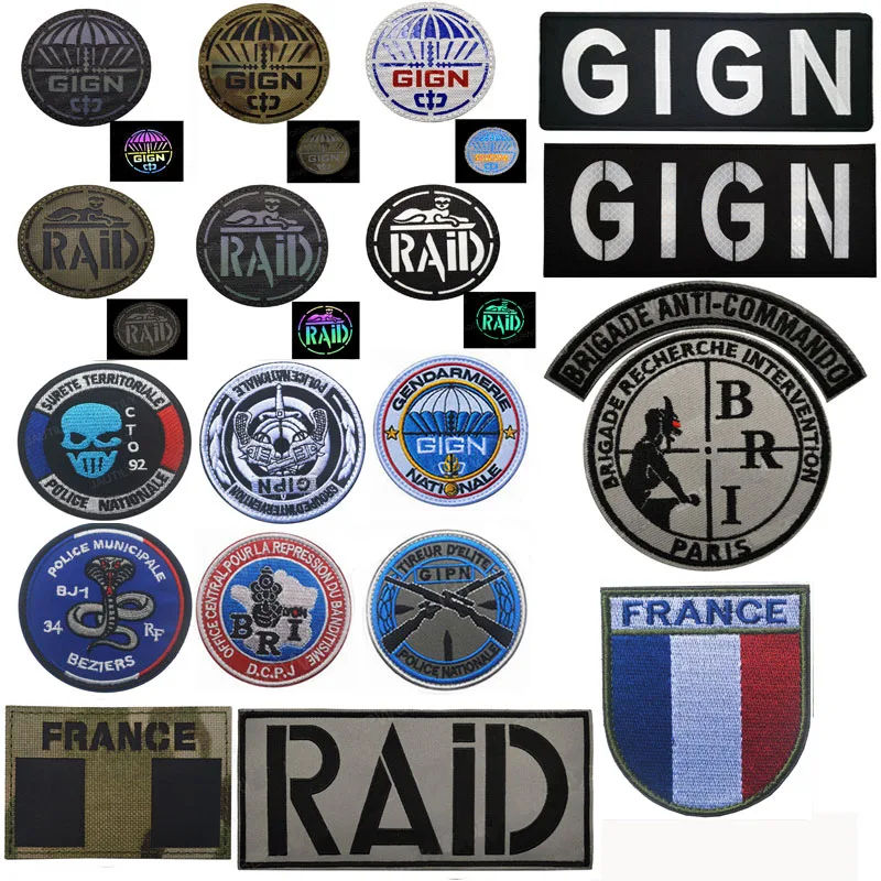 NEW IR Infrared/pvc GIGN RAID France Gendarmerie Hook Loop Patch ...