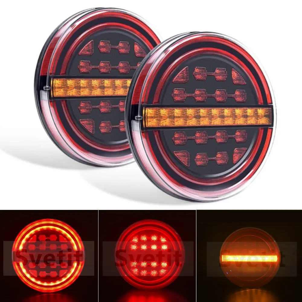 2Pcs-Boat-Trailer-Tail-Light-12V-24V-Round-Caravan-Rear-Light-LED ...