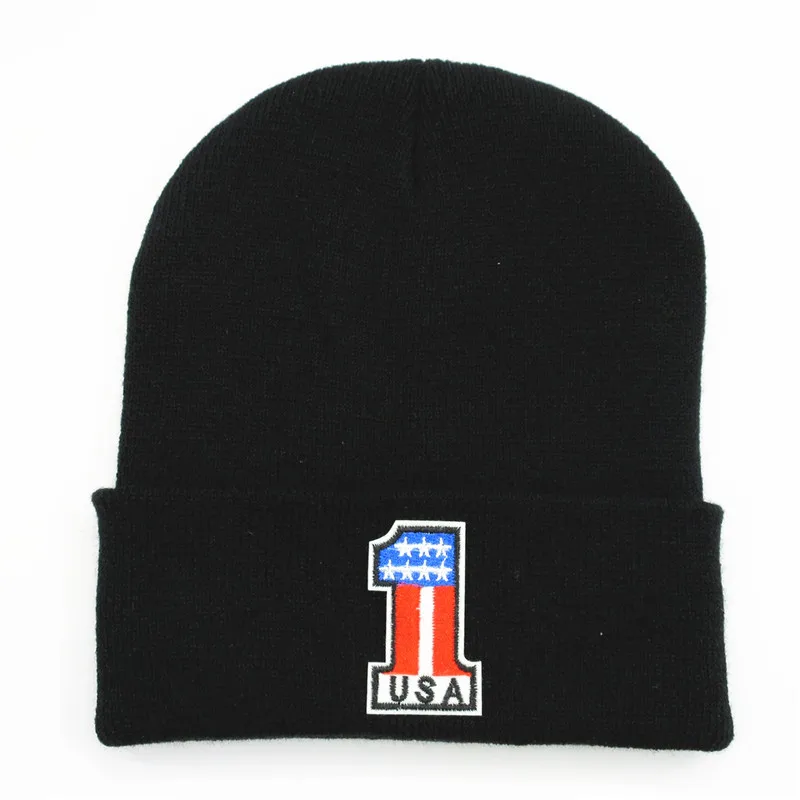 Gorro de punto grueso con bordado para hombre y mujer, gorro cálido con ...