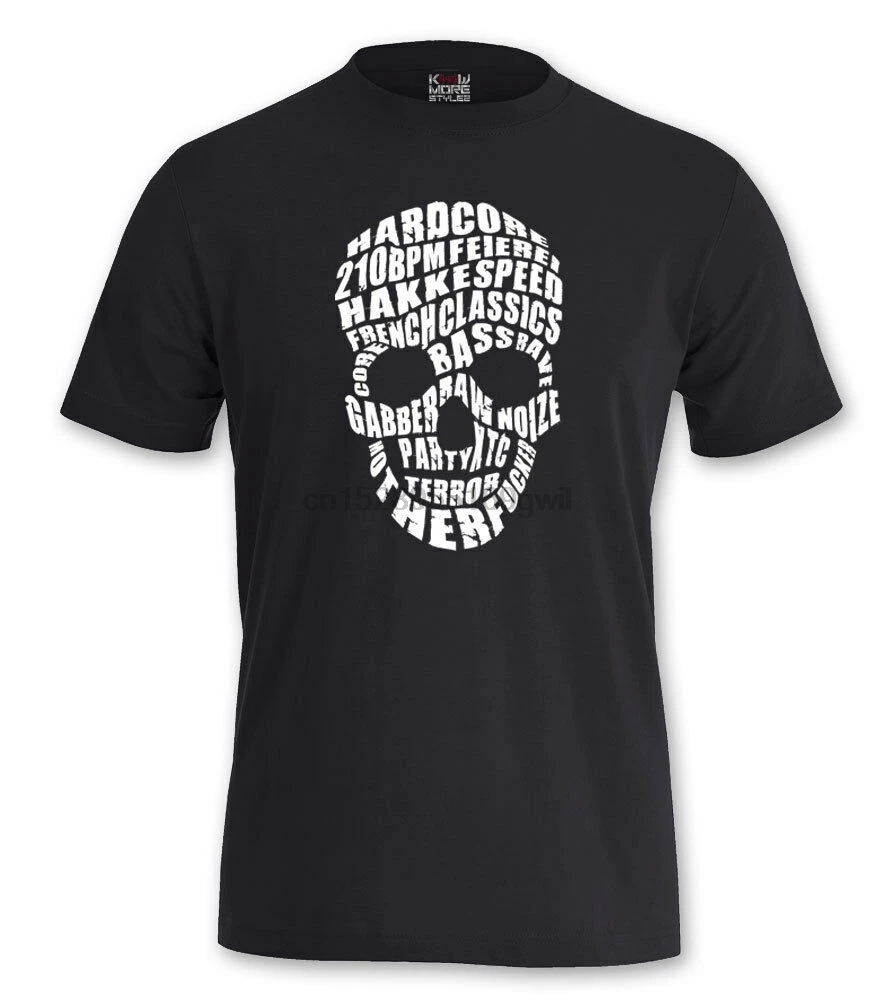 Camiseta Hardcore Wordskull Speedcore Gabber Techno Hardstyle ...